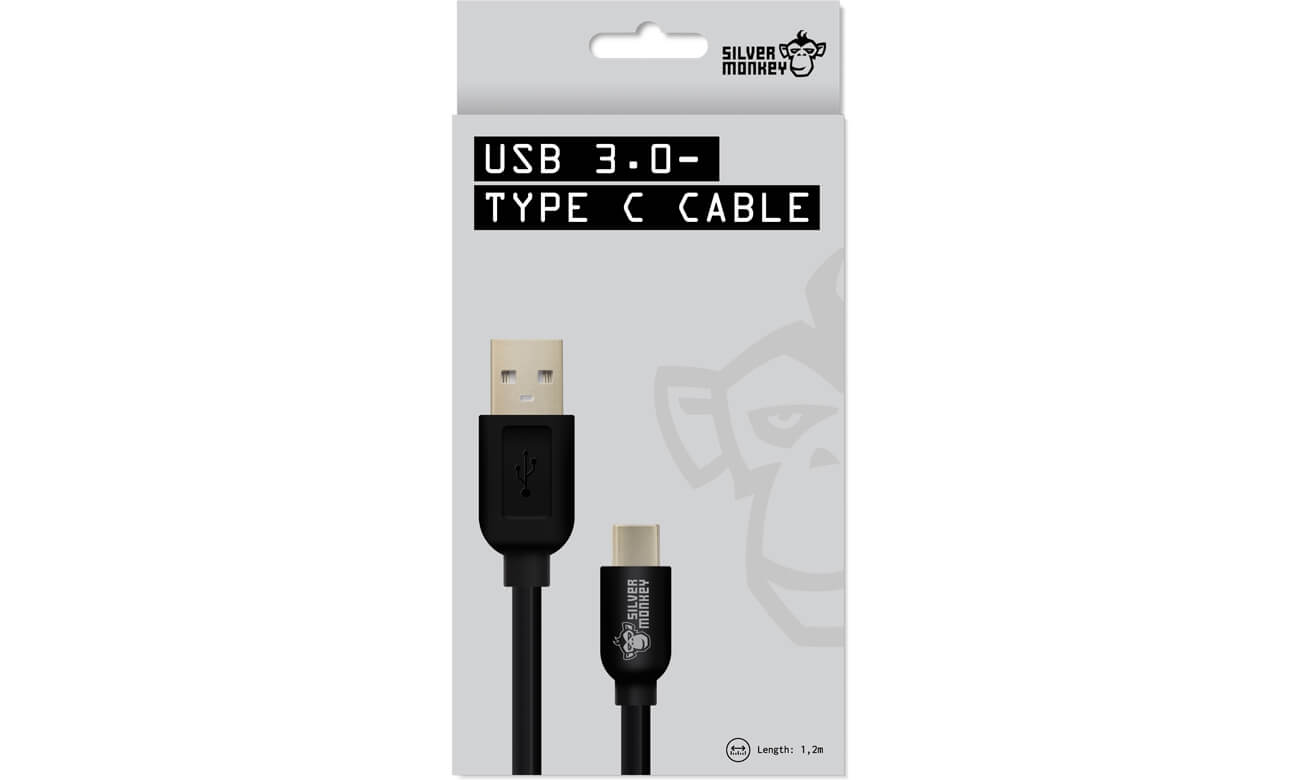 Silver Monkey – Kabel USB typ C – USB 3.0 1,2m Silver Monkey – Kabel USB typ C – USB 3.0 1,2m